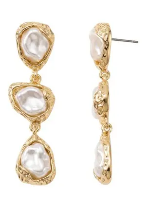 AREA STARS Aiza Organic Pearl Drop Earrings