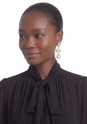 AREA STARS Aiza Organic Pearl Drop Earrings