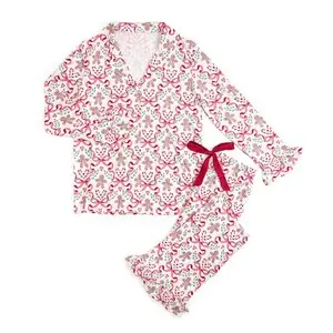 SWEET WINK Gingerbread Trellis Christmas Two-piece Set - Red