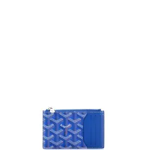 Goyard Bourbon Zipped Card Holder Coated Canvas - Blue