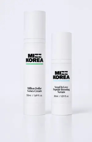 MIZZ KOREA K-beauty Million Dollar Genes Cream & Peptide Boosting Serum Skincare 2-piece Set - White