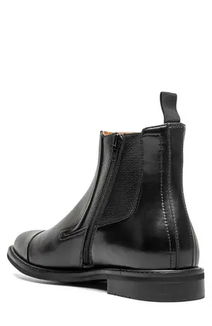 STACY ADAMS Berkshire Leather Cap Toe Boot - Black