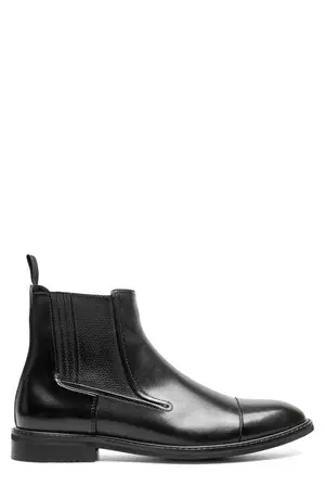 STACY ADAMS Berkshire Leather Cap Toe Boot - Black