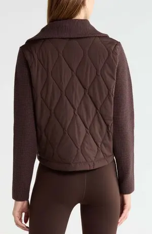 Zella Cascade Quilted Hybrid Jacket - Brown Mole