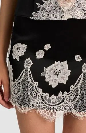 Alice + Olivia Rubi Lace Trim Miniskirt