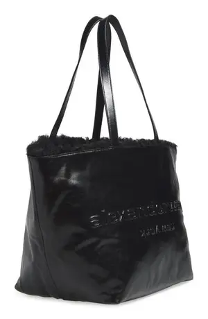 Alexander Wang Punch Genuine Shearling Lined Leather Tote