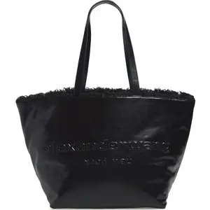 Alexander Wang Punch Genuine Shearling Lined Leather Tote - Black