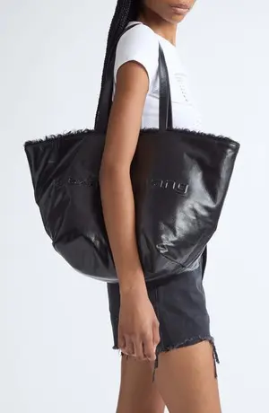 Alexander Wang Punch Genuine Shearling Lined Leather Tote