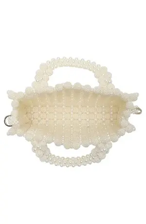 OLGA BERG Sally Imitation Pearl Top Handle Bag