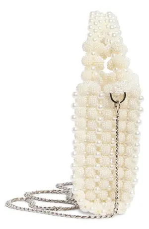 OLGA BERG Sally Imitation Pearl Top Handle Bag