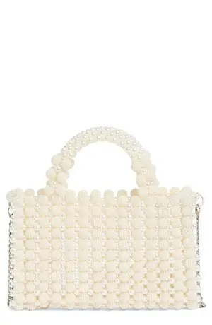 OLGA BERG Sally Imitation Pearl Top Handle Bag