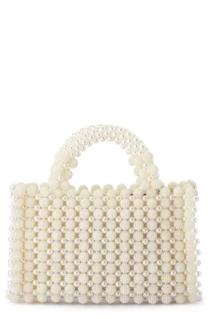 OLGA BERG Sally Imitation Pearl Top Handle Bag