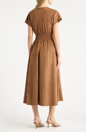 Parker The Noa Faux Suede Midi Dress