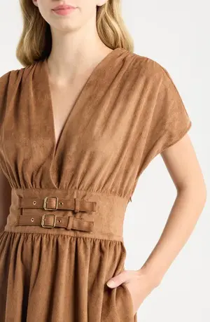 Parker The Noa Faux Suede Midi Dress