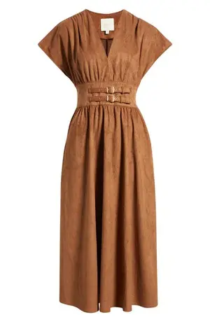 Parker The Noa Faux Suede Midi Dress