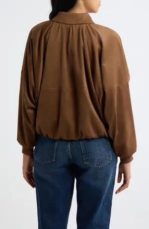 CITY BLUES Snap Front Faux Suede Jacket