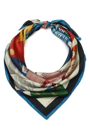Kate Spade New York Book Haul Silk Square Scarf - Multi