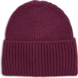 OPEN EDIT Core Wide Cuff Recycled Polyester Blend Beanie - Plum