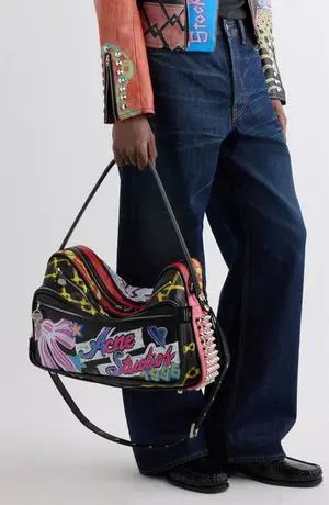 Acne Studios Camero Punk Print Leather Camera Bag