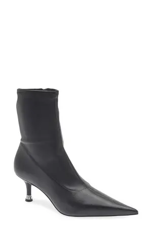 Alexander Wang Fei Pointed Toe Stretch Leather Ankle Boot - Black