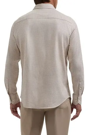 Bugatchi Axel Shaped Fit Check Button Up Shirt