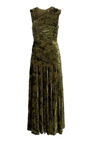 HUTCH Ester Ruched Velvet Gown