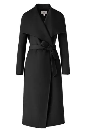 Soia & Kyo Britta Cascade Collar Wool Coat - Black