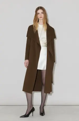 Soia & Kyo Britta Cascade Collar Wool Coat