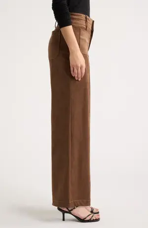 CITY BLUES Wide Leg Faux Suede Pants