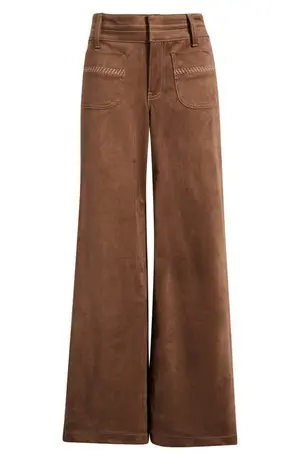 CITY BLUES Wide Leg Faux Suede Pants