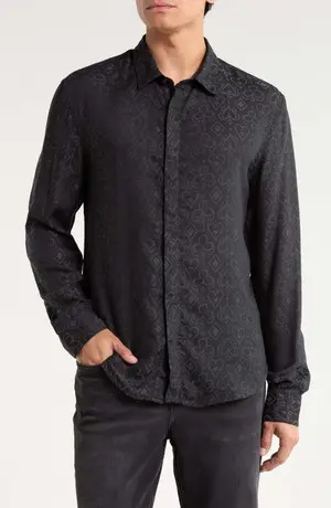 John Varvatos Rodney Long Sleeved Button Up Shirt - Black