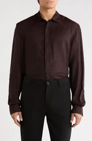 John Varvatos Rodney Long Sleeved Button Up Shirt - Chocolate