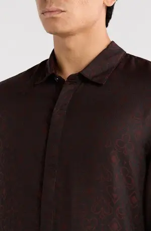 John Varvatos Rodney Long Sleeved Button Up Shirt - Chocolate