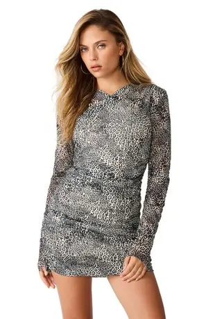 Steve Madden Stephie Long Sleeve Mesh Minidress