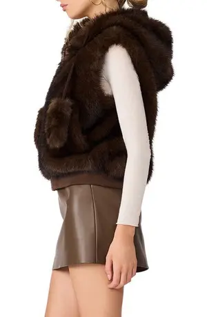 Steve Madden Sophee Faux Fur Hooded Vest