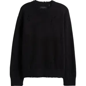 ALLSAINTS Wolf Distressed Crewneck Sweater - Black