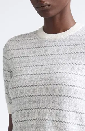 Thom Browne Snowflake Fair Isle Jersey T-shirt