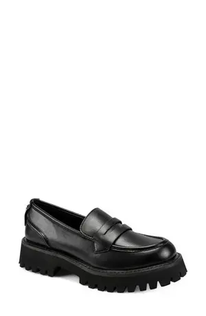 Karl Lagerfeld Paris Genovia Lug Penny Loafer - Black