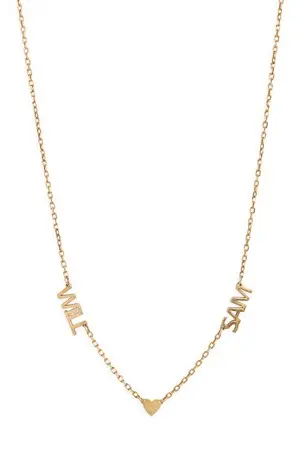 THE SIS KISS Custom My Mantra Heart Connect Necklace - Gold/silver
