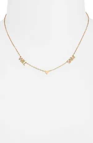 THE SIS KISS Custom My Mantra Heart Connect Necklace