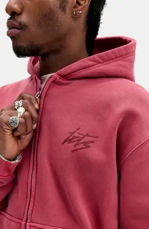 IETS FRANS Script Full Zip Hoodie - Berry