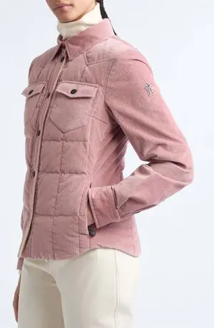 Moncler Nangy Corduroy Down Shirt Jacket
