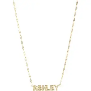THE SIS KISS Custom Paperclip Chain Bubble Letter Nameplate Necklace - Gold/silver