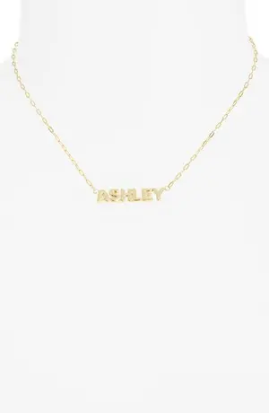 THE SIS KISS Custom Paperclip Chain Bubble Letter Nameplate Necklace