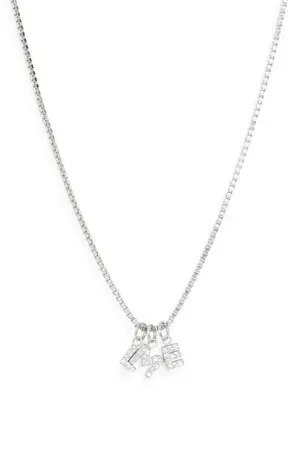THE SIS KISS Custom Mini Initial Charm Necklace - Silver