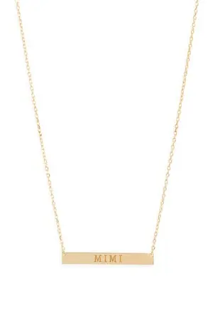 THE SIS KISS Bar Nameplate Pendant Necklace - Gold