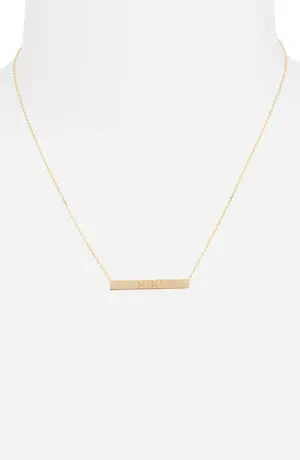 THE SIS KISS Bar Nameplate Pendant Necklace