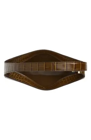 TOM FORD Small Arc Croc Embossed Leather Shoulder Bag - Cinnamon