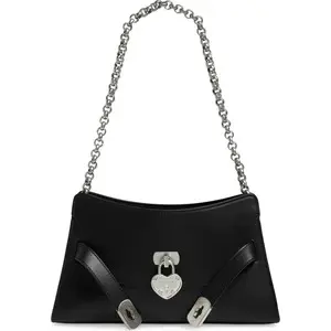 Alexander McQueen Mini Locke Leather Shoulder Bag - Black/silver
