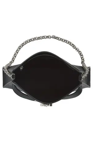 Alexander McQueen Mini Locke Leather Shoulder Bag - Black/silver